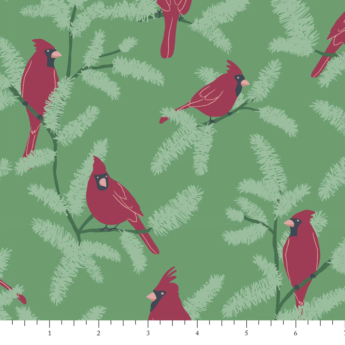 Phoebe Fabrics - Wintry PH0293 - Cardinal – Quiltex Inc